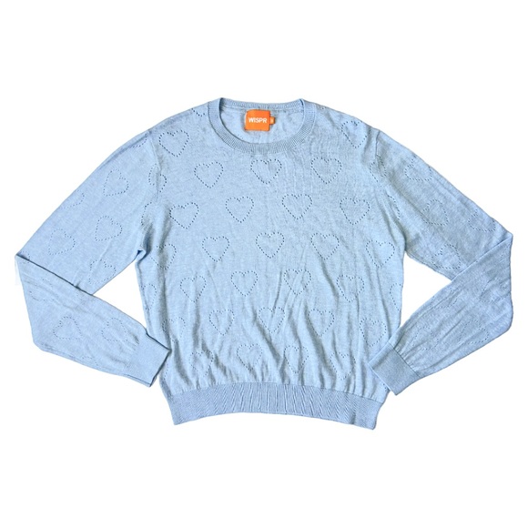Brodie Cashmere | Sweaters | Wispr Baby Blue Heart Cutout Crew Neck ...